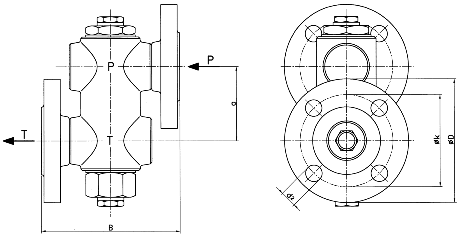 Overflow valves with flanged connection - hp-TECHNIK