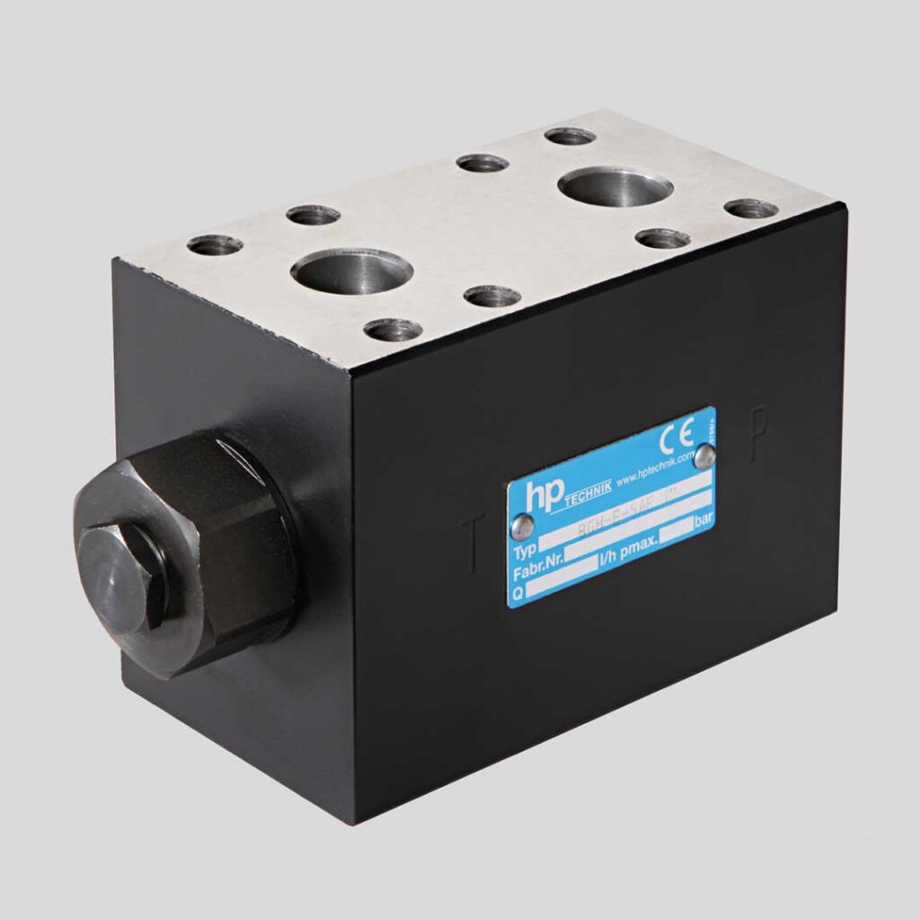 Overflow valves with flange connection for SAE-flange - hp-TECHNIK